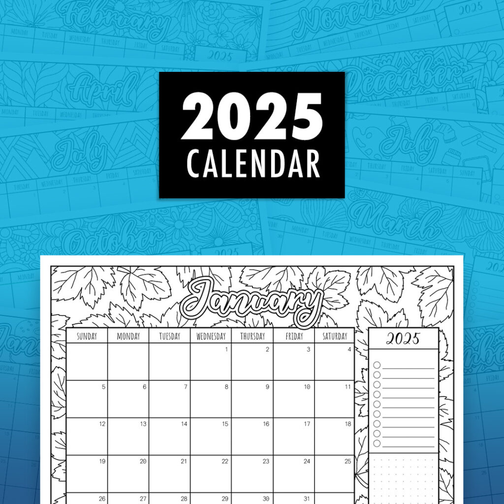 Free Printable Coloring Calendar 2025 | Calendar 2025