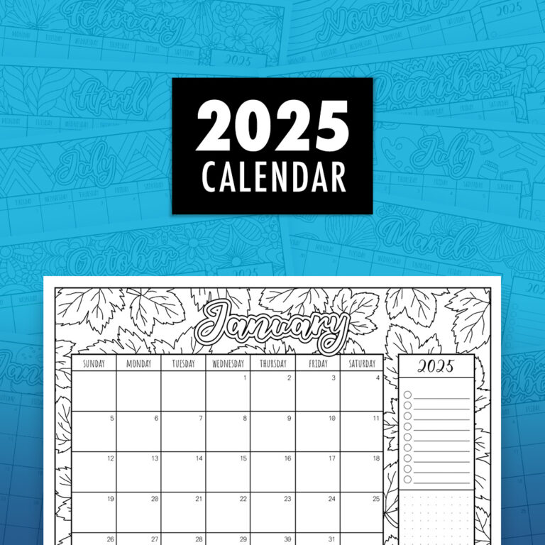 Free Printable Coloring Calendar 2025 | Calendar 2025