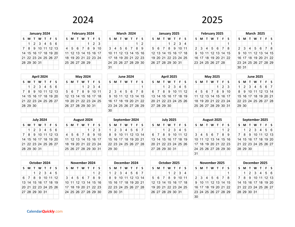 2024 - 2025 Monthly Calendar Printable | Calendar 2025