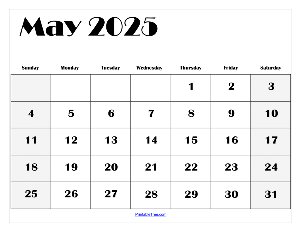 May 2025 Blank Calendar Printable Free | Calendar 2025