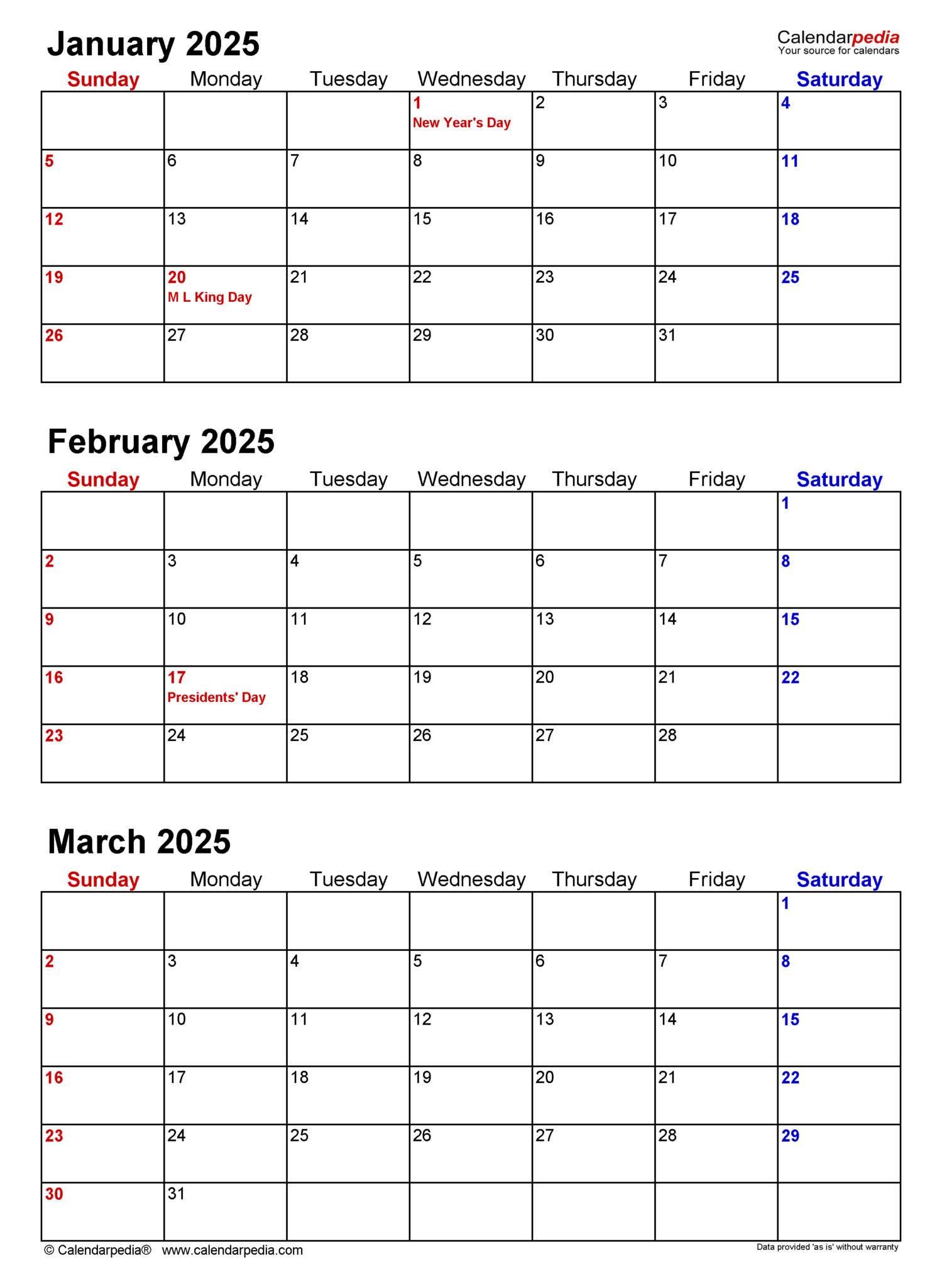 Printable 4 Month Calendar 2025 | Calendar 2025
