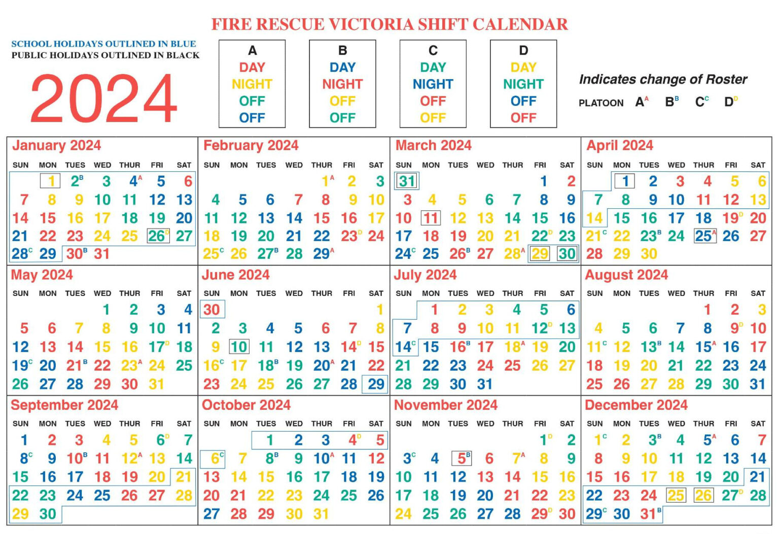 Printable Firefighter Shift Calendar 2025 | Calendar 2025