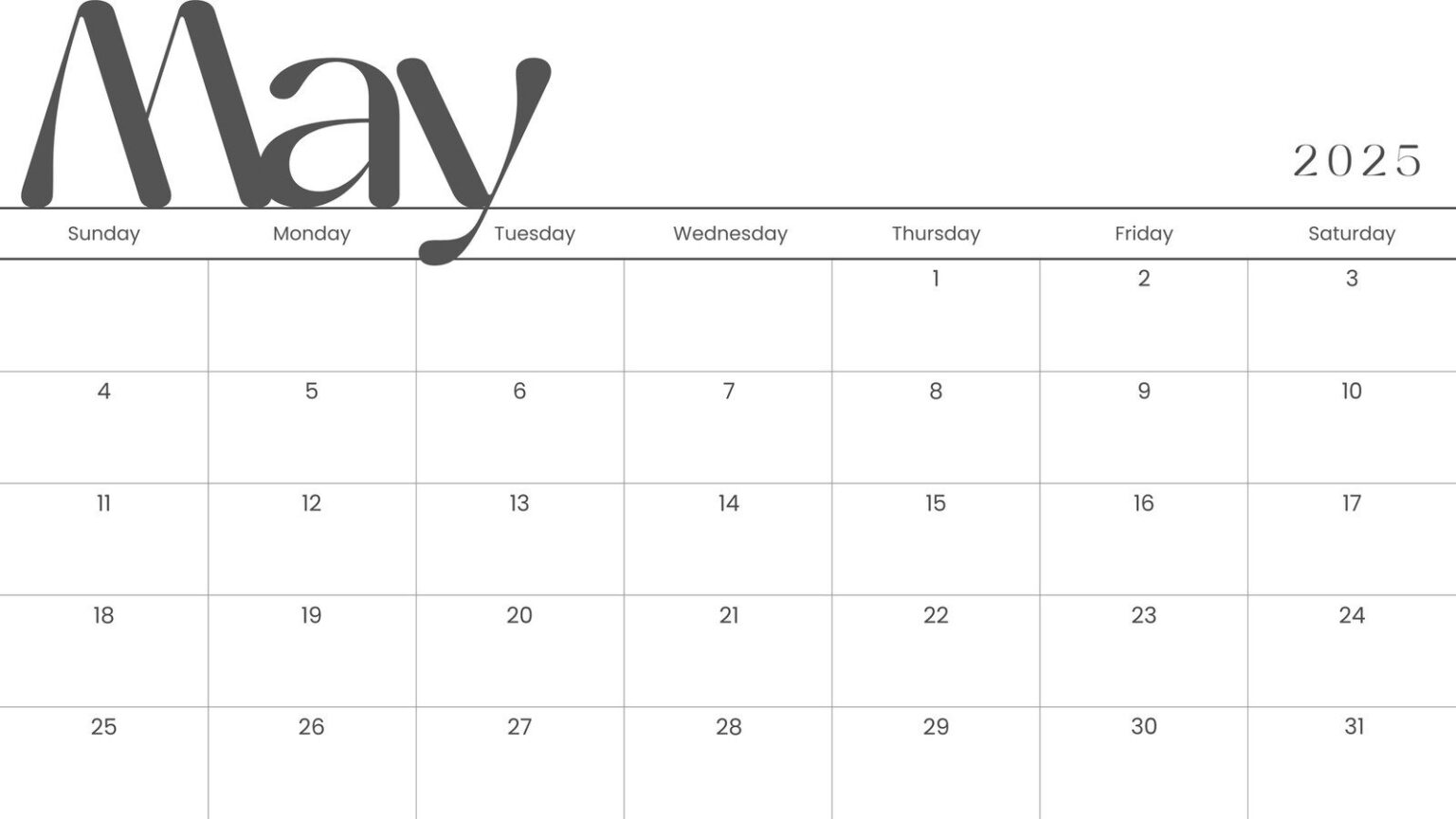 May 2025 Editable Calendar | Calendar 2025