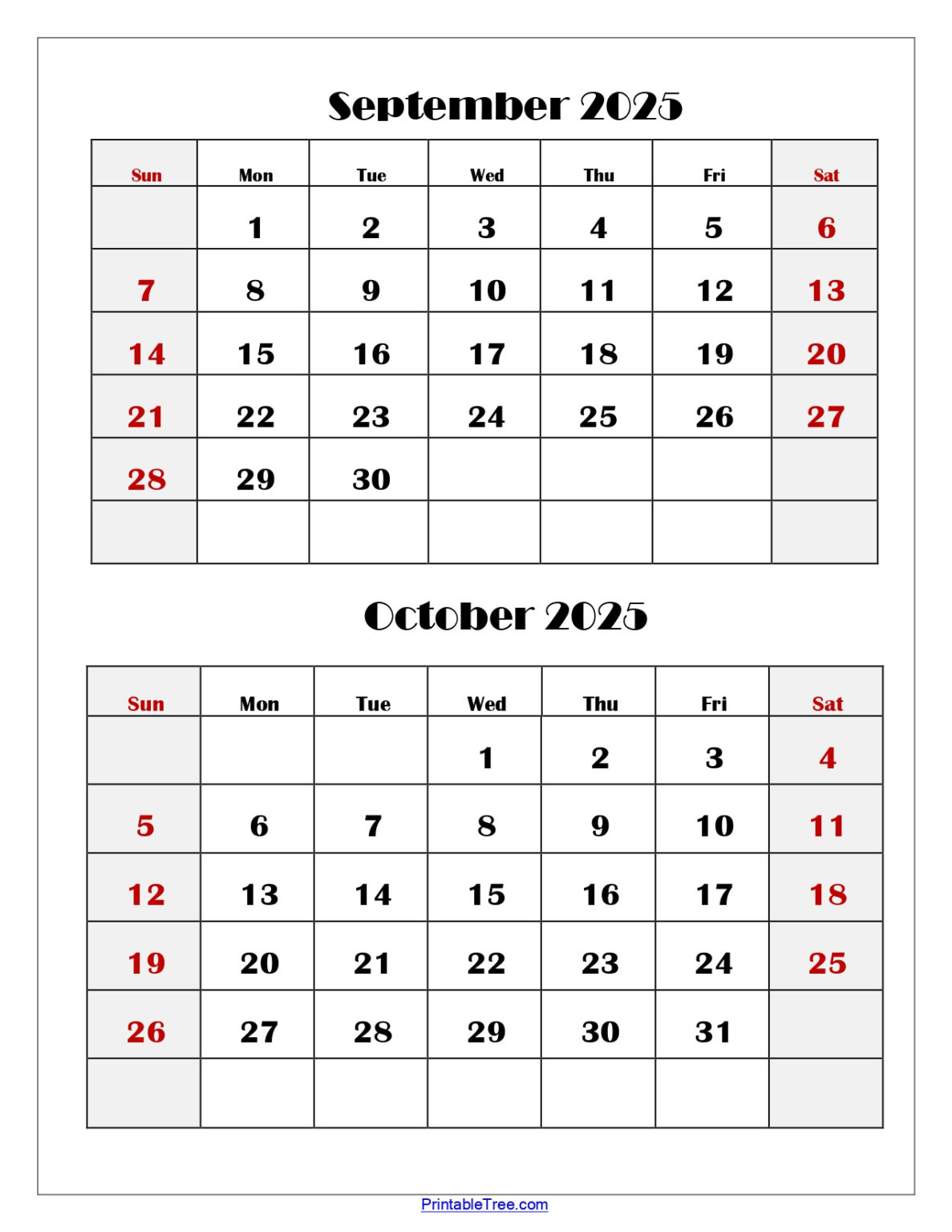 Printable September October Calendar 2025 | Calendar 2025