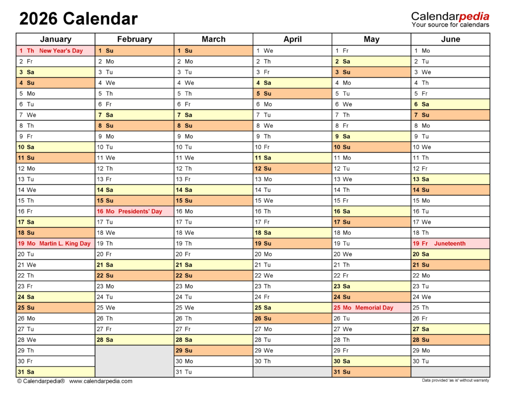Absentee Calendar 2026 Template | Calendar 2025