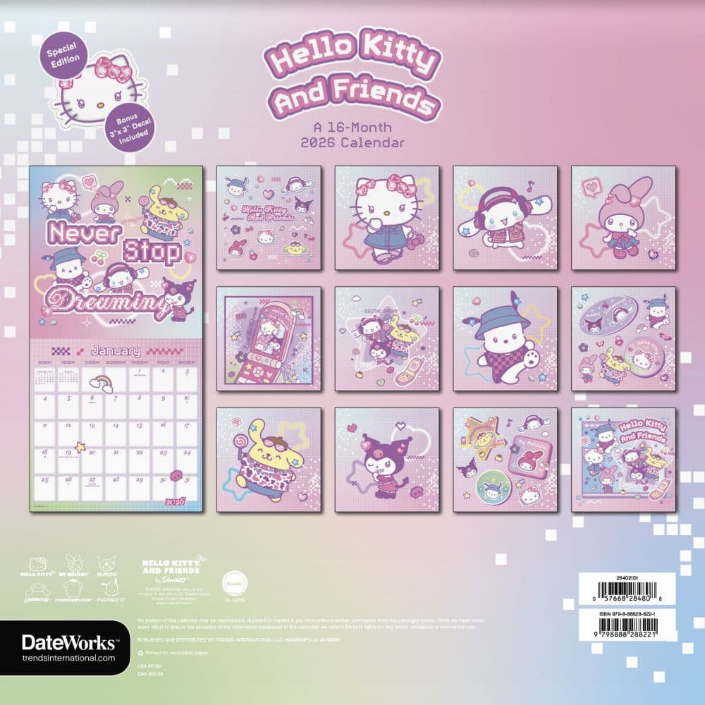2026 Hello Kitty Calendar | Calendar 2025